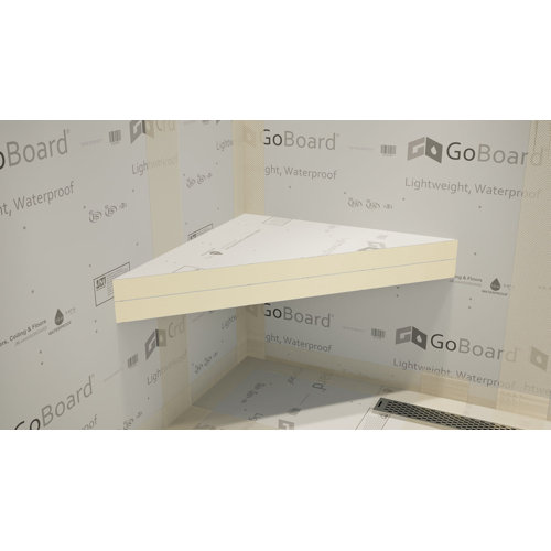 The Original Granite Bracket Floating Corner Shower Bench Kit with GoBoard® by The Original ...